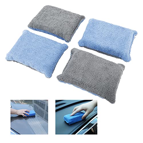 AuInLand Wax Applicator Sponge, Microfiber Applicator Pad, Foam Waxing Pads, 24 Packs, Blue & Grey