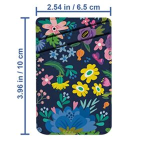 Diascia Pack of 2 - Cellphone Stick on Leather Cardholder ( Awesome Floral Bright Flowers Pattern Pattern ) ID Credit Card Pouch Wallet Pocket Sleeve