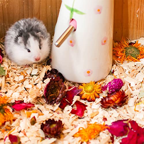 Hamiledyi Natural Dried Flowers Herb Bedding, Hamster Bedding, Small Pet Litter Habitat Soft Edible Treat Landscape Supplies for Guinea Pigs Rabbits Gerbils Rats Chinchillas (Dried Flowers Herb)