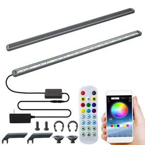 jenklight led aquarium light with timer 7/24 automated, waterproof fish tank light, rgbw full spectru color changing phone app bluetooth remote aquarium lighting