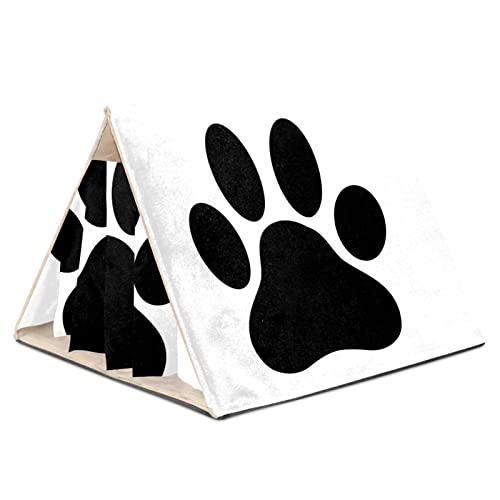 enheng Small Pet Hideout Dog Paw Print Animals Footprint Hamster House Guinea Pig Playhouse for Dwarf Rabbits Hedgehogs Chinchillas