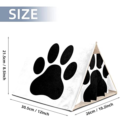 enheng Small Pet Hideout Dog Paw Print Animals Footprint Hamster House Guinea Pig Playhouse for Dwarf Rabbits Hedgehogs Chinchillas