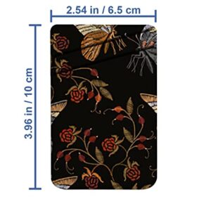 Diascia Pack of 2 - Cellphone Stick on Leather Cardholder ( Butterflies Flowers Raspberry Pattern Pattern ) ID Credit Card Pouch Wallet Pocket Sleeve