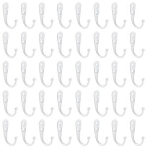 bokwin 20pcs white wall mounted coat hooks single coat hanger,mug hooks rustproof wall hooks for towel hat key bag on bathroom, kitchen, livingroom