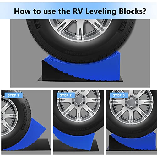 RV Leveler Blocks for Travel Trailers, Upgrade Version Camper Levelers No Trimming Required Faster and Easier Than RV Leveling Blocks, Bear Weight Up to 35,000 lbs