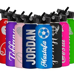 personalized water bottles custom insulated 24oz engraved water bottle bulk stainless steel with draw for women girls boys men school