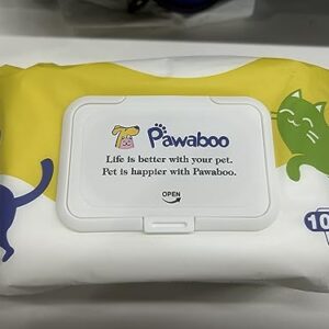 Pawaboo Dog Wipes for Paws and Butt, Unscented Hypoallergenic Pet Wipes for Dog Cat, Soft Thick Dog Grooming Wipe for Cleaning Deodorizing with Lids, Puppy Wipes for Face Ears Body- 1Pack/100Count