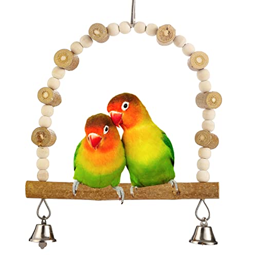 Luonfels Bird Swing Perches Ladder Perch for Parakeet Budgies Parrot Cockatiels Conure Lovebirds 4 Pack