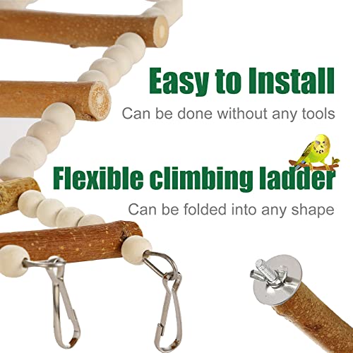 Luonfels Bird Swing Perches Ladder Perch for Parakeet Budgies Parrot Cockatiels Conure Lovebirds 4 Pack