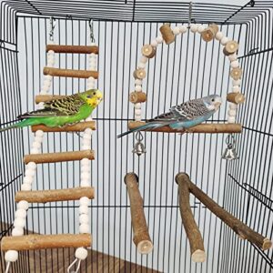 Luonfels Bird Swing Perches Ladder Perch for Parakeet Budgies Parrot Cockatiels Conure Lovebirds 4 Pack