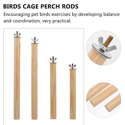 Mipcase Pet Birds Standing Bar 4PCS Parrot Standing Bird Perch Bird perches Parrot Perch Sticks Sturdy Bird Parrot Standing Sticks