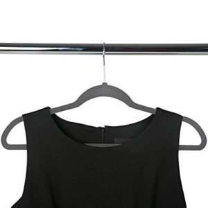 Simplify Slim Velvet Clothes Hangers | 100 Pack | Non-Slip | Shirts | Suit | Pants | Dresses | Garments | Closet Storage & Organization | Durable | Grey