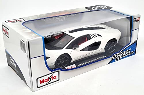 Maisto 1:18 Scale Dei-cast Lamborghini Countach LPI 800-4 White Color Special Edition