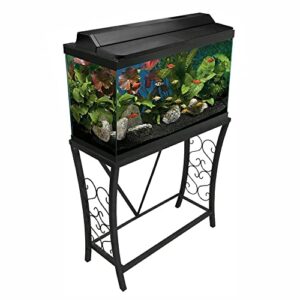 aquatic fundamentals 29 gallon metal aquarium stand, 30.3" l x 12.5" w, black