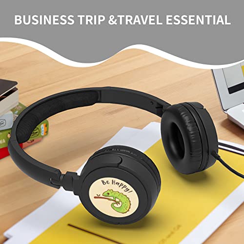 AUOUA Life On Music Headphones with Microphone, Lightweight and Folding Wired 3.5mm Stereo Headsets for Kids Teens, Adjustable Headband Stereo Headset for Computer Ipad Android Phone