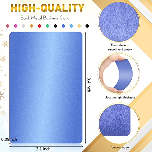 550 Pcs Metal Business Cards Engraving Aluminum Plates for Crafting Multipurpose Metal Sheets for Crafting 0.01 Inch Thick Blank Business Cards for CNC Engraver Laser Engraving DIY Cards (Multicolor)