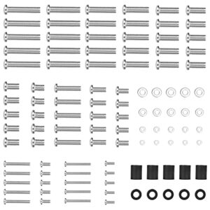 universal tv mount screws, stainless steel tv mounting hardware kit includes m4 m5 m6 m8 tv bolts, washers, and spacers, fit all flat and curved screen tvs up to 80 inches (105 pcs)