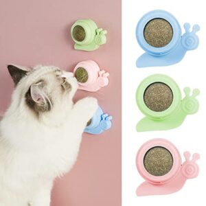 catnip balls for cats wall, 3 pack catnip toys, teeth cleaning cat toy, rotatable edible catnip balls for cats wall, self-adhesive cat toys, safe healthy kitten chew toys, cat wall treats