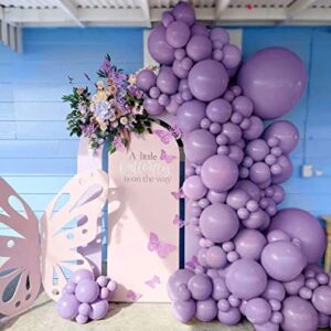 Purple Balloon Garland Kit - Double Stuffed Lavender Balloons Different Sizes 18/12/5 Inch Lilac Balloon Arch Latex Balloons For Birthday Baby Shower Wedding Bachelorette Party Decorations