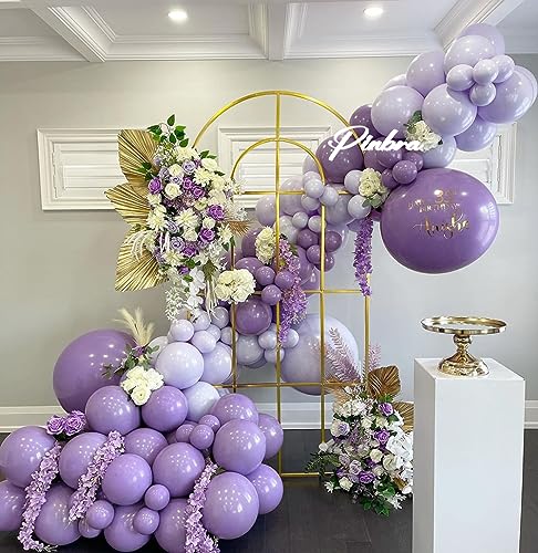 Purple Balloon Garland Kit - Double Stuffed Lavender Balloons Different Sizes 18/12/5 Inch Lilac Balloon Arch Latex Balloons For Birthday Baby Shower Wedding Bachelorette Party Decorations