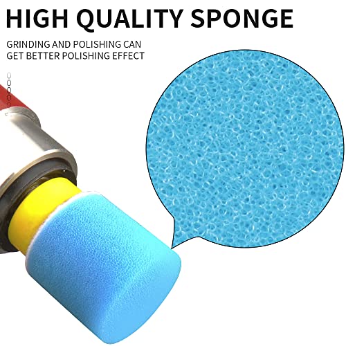 50Pcs 1inch Mini Sponge Buffing Polishing Pad Kit for Automotive Hub Polisher Attachment Detailing Sealing,Self-Adhesive Disc Auto Waxing Foam Cleaning Tool Accessories