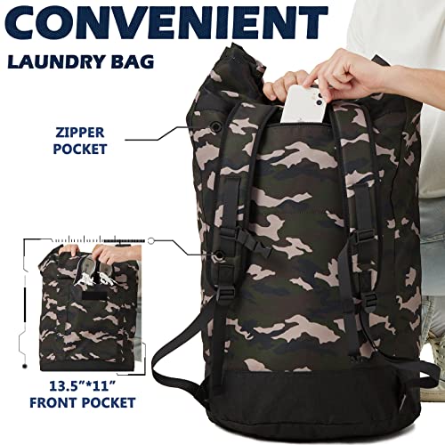 Laundry Bag Backpack 115L, Heavy Duty Laundry Bag with Shoulder Straps, Extra Large Dirty Clothes Hamper Bag for Travel, Laundromat, Apartment, Beach, Camping, College Dorm Room Essentials for Guys