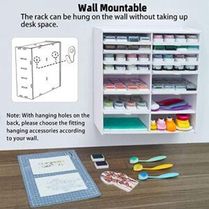 Sanfurney 10 Slots Ink Pad Tray Organizer Rack Compatible with Mini Distress Ink Pad Tray, Drop Ink Pad Tray, Mini Archival Ink Pad Tray (Trays are not Included) Stamp Pad Supplies Storage Holder