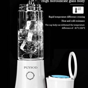 PGYSOD Portable Blender for Shakes and Smoothies, Personal Blender, Smoothie Blender to go with 17 oz Glass Cup