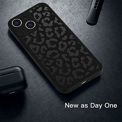 tharlet Compatible with iPhone 14 Leopard Case with Camera Protection - Leopard iPhone 14 Case Cheetah Print - Black Leopard iPhone 14 6.1 Inch Leopard Case