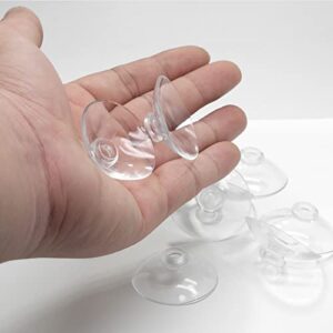 Piutouyar 20PCS 1.6 Inch / 4cm Clear Suction Cups Without Hook Small Clear Plastic Suction Cup for Home Decoration