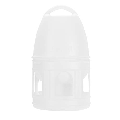 ULTECHNOVO Pigeon Feeder 5L Portable Automatic Feeders, Water Dispenser Hanging Water Bottles for Pigeons, Chickens, Quails and Other Small Animals Drinking Feeding (White) Chicken Water Feeder