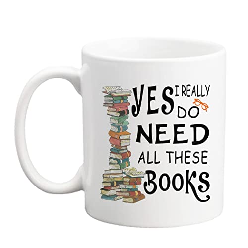 Qsavet Book Mug Gifts For Book Lovers, Book Cup, Bookish Gifts, Librarian Book Nerd Gifts, Birthday Present Gifts For Women Men Female Girls Christmas Birthday Readers Writers 11oz Novelty Coffee Mug