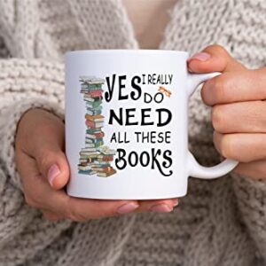 Qsavet Book Mug Gifts For Book Lovers, Book Cup, Bookish Gifts, Librarian Book Nerd Gifts, Birthday Present Gifts For Women Men Female Girls Christmas Birthday Readers Writers 11oz Novelty Coffee Mug