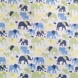 Trade Star 3 Yard Hand Block Printed 100% Super Soft Natural Dyes Cotton Fabric for Kids Bedding Decor (Baby Elephant)