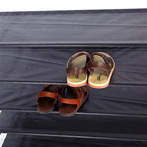 5 Tiers Non-Woven Fabric Shoe Rack with Handle Black