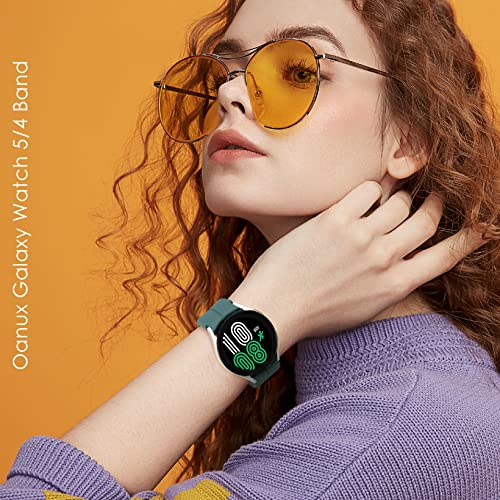 Oanux 5 Pack Band Compatible with Samsung Galaxy Watch 6/5/ 4 40mm 44mm, Galaxy Watch 5 Pro Bands 45mm/ Galaxy Watch 6/4 Classic 42mm 46mm, No Gap Silicone Replacment Strap with Colorful Buckle for Women Men