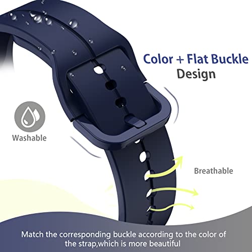 Oanux 5 Pack Band Compatible with Samsung Galaxy Watch 6/5/ 4 40mm 44mm, Galaxy Watch 5 Pro Bands 45mm/ Galaxy Watch 6/4 Classic 42mm 46mm, No Gap Silicone Replacment Strap with Colorful Buckle for Women Men