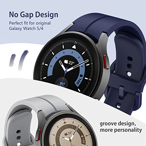 Oanux 5 Pack Band Compatible with Samsung Galaxy Watch 6/5/ 4 40mm 44mm, Galaxy Watch 5 Pro Bands 45mm/ Galaxy Watch 6/4 Classic 42mm 46mm, No Gap Silicone Replacment Strap with Colorful Buckle for Women Men