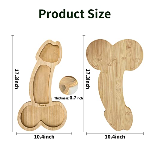 Snpwne Upgraded 17.3 * 10.4in Bamboo Charcuterie Boards and Cheese Board Set,Aperitif Board,Perfect House Warming Gift,Housewarming Gift, Bachelor Party Gift, Gag Gift, White Elephant GIft