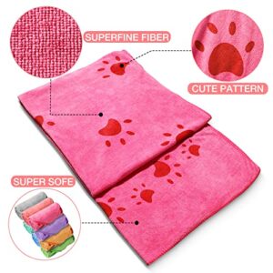 8 Pcs 55 x 28 Inches Dog Towels Pet Bath Drying Towels Absorbent Microfiber Soft Beach Towels for Small Medium Large Cat Puppy Shower Cleaning Accessories, 8 Colors