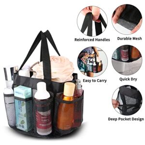 Faswyong Mesh Shower Caddy,Portable Shower Caddy Dorm, Quick Dry Mesh Shower Caddy, Bathroom mesh shower Caddy For College Dorm Room Essentials, Gym, Bathroom, Camp, Travel(black)