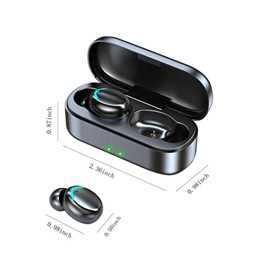 Wireless ENC Earbuds Bluetooth in Ear - Lightweight Headphones - Built-in Microphone Immersive Premium Sound with Charging Case - Design for Sports, Black, GVFWE-63