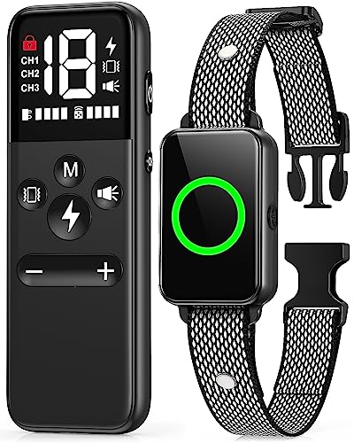 Dog Shock Collar, Dog Training Collar with Remote 2600FT, Haoteful Shock Collar for Large Medium Small Dogs 8-120lbs, 3 Modes Beep, Vibrating, Electric Shock, Security Lock, Waterproof & Rechargeable