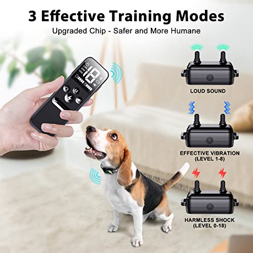 Dog Shock Collar, Dog Training Collar with Remote 2600FT, Haoteful Shock Collar for Large Medium Small Dogs 8-120lbs, 3 Modes Beep, Vibrating, Electric Shock, Security Lock, Waterproof & Rechargeable