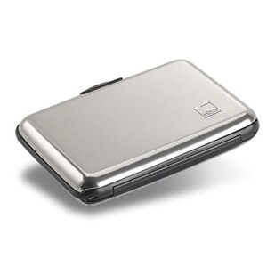 lewis n. clark rfid aluminum wallet, silver, one size