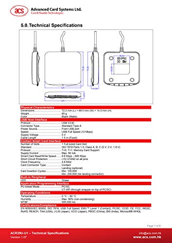 USB Smart Card Reader ACS ACR39U