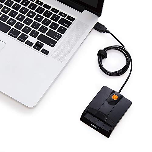 Saicoo DOD Military USB Common Access CAC Smart Card Reader, Compatible with Mac OS, Win (Horizontal Version)