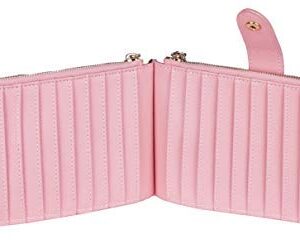 Travelambo Womens Wallet RFID Blocking Bifold Multi Card Case Wallet with Zipper Pocket Crosshatch (Pink Sakura 2191)