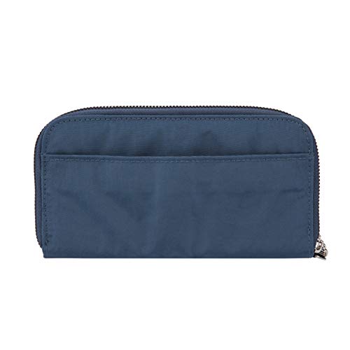 Travelon RFID Blocking Double Zip unisex-adult Nylon Wallet, Blue, 7.5 x 4 x 1.5