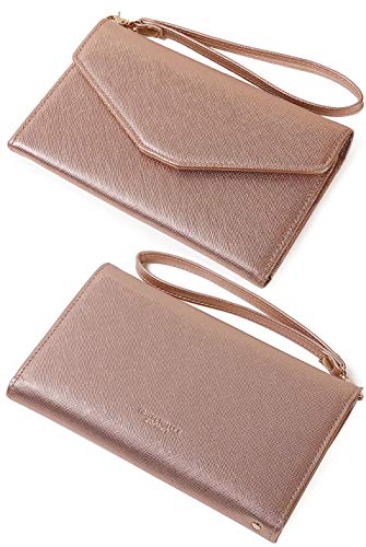 ZOPPEN Passport Holder for Women Travel Wallet Rfid Blocking Passport Cover Document Organizer Strap Ver.5, 07 Rose Gold